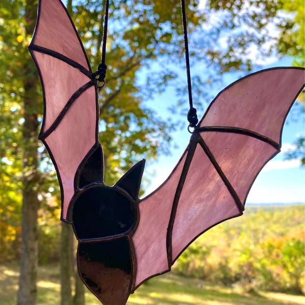Bat Stained Glass Pattern: Halloween Suncatcher DIY (PDF Pattern) - Etsy