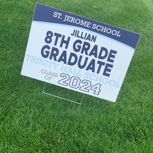 8th Grade Graduation Yard Sign Wire Stake Incl., Senior 2024, DIY File ...