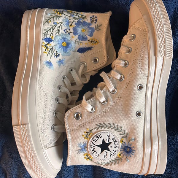 Custom Embroidered Converse, Octopus and Sea Turtle Embroidered Shoes ...