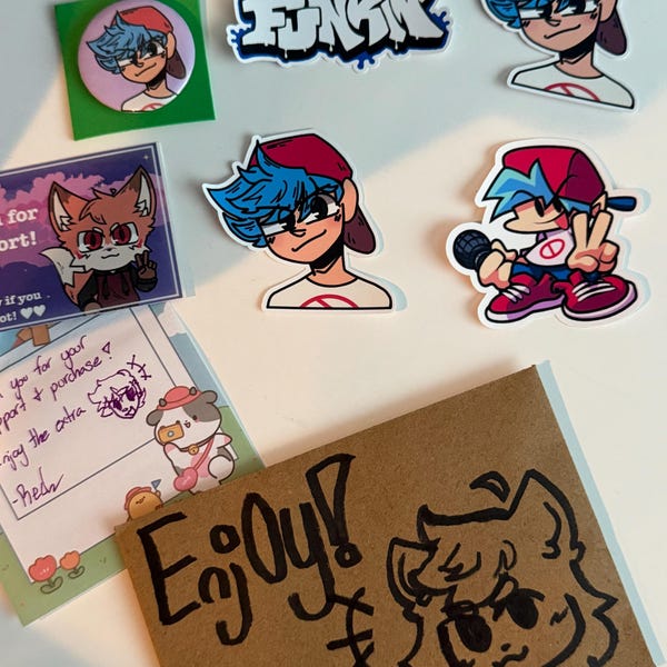 Friday Night Funkin FNF Stickers and Buttons - Etsy