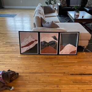 Modern Retro Art Print Set, Vintage Posters, 70s Art Prints, Geometric ...