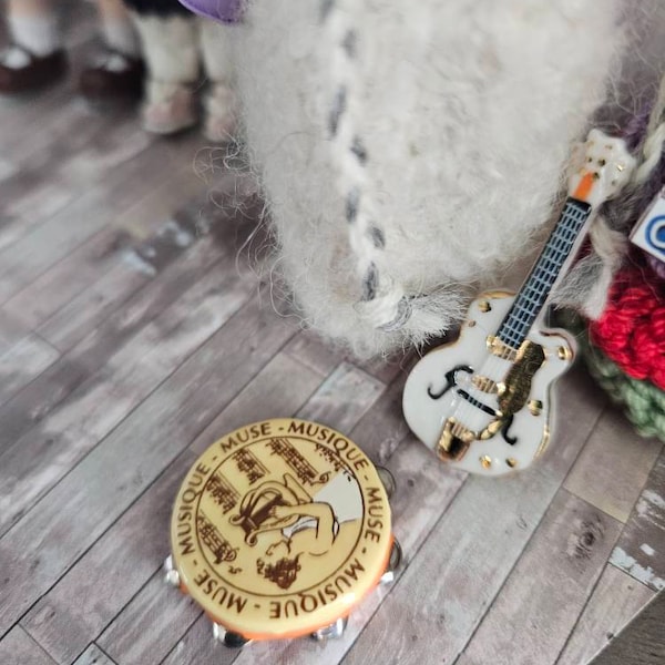 Tiny Musical Instruments: Electric Guitar Violin Accordian Drum ...