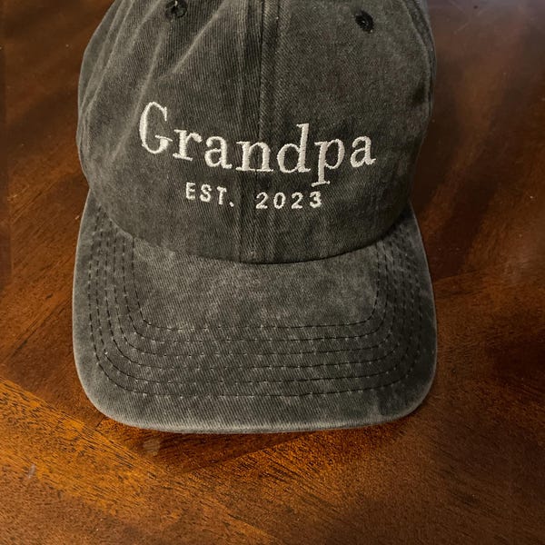 Custom Embroidered Hat, Grandpa Cap With Date, Dad Hat, Vintage ...