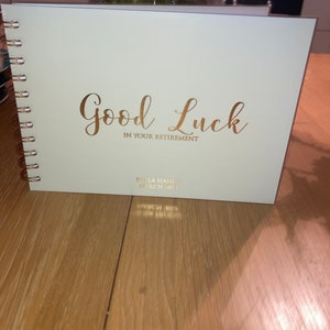 Good Luck Book, Memory Book, Good Luck Album, Personalised Good Luck ...