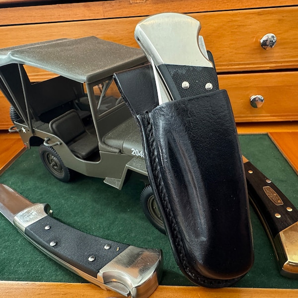 Vertical and Horizontal Leather Sheath for Buck 110 Folding Hunter ...