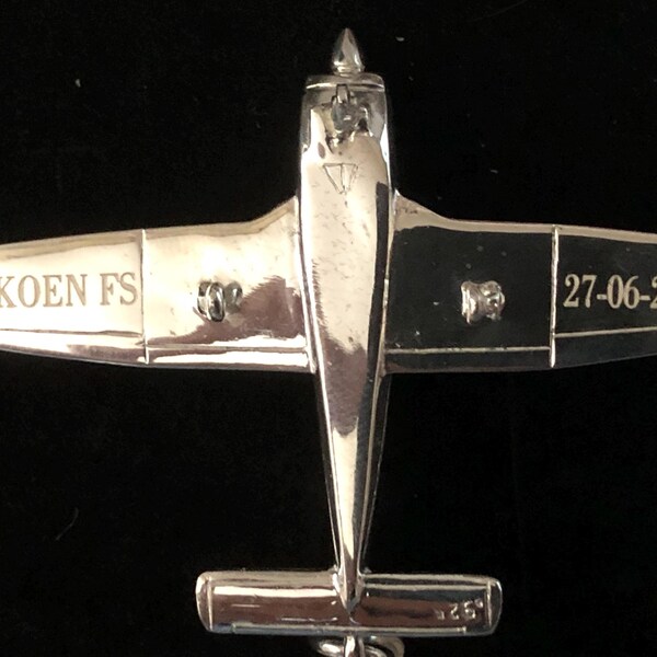 Airplane F-22 Raptor Sterling Silver Keychain , Sport Airplane Keyring ...