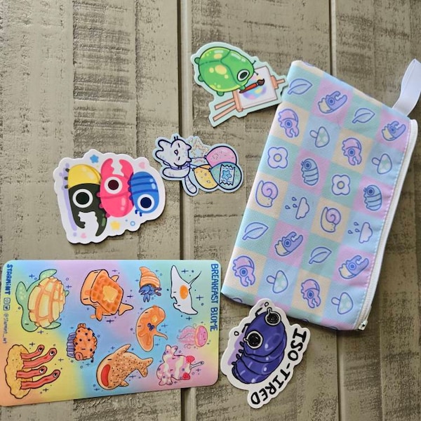 Breakfast Biome Waterproof Sticker Sheet Marine Animal Nature Aquarium ...