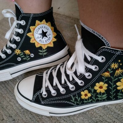 Embroidered Converse/floral Converse/converse High Tops the Hill of ...