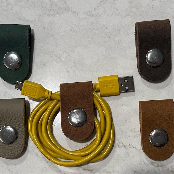 Set of 3 Leather Cord Wraps Cord Organizer Headphone Cord Tie ...