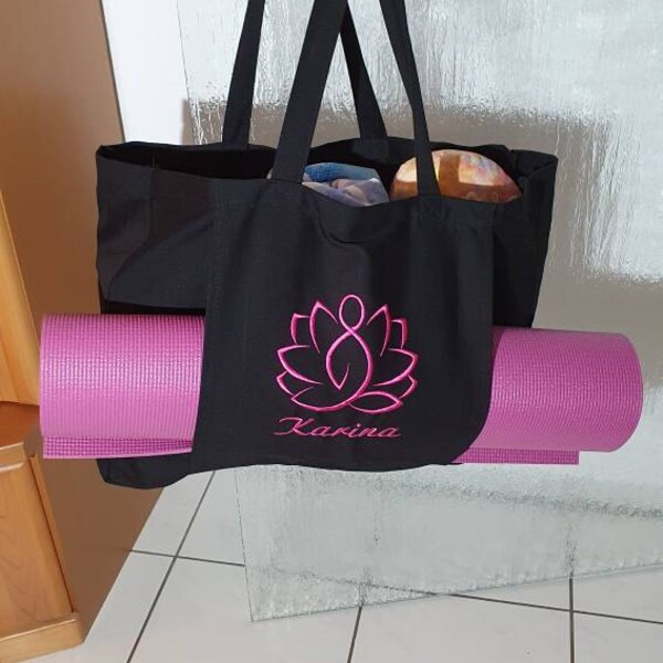 Yoga Tote Bag With Yoga Mat Pocket, Pilates Yoga Mat Bag, Organic ...