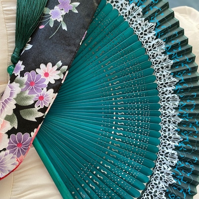 Elegant Green Folding Fan, Classic Hand Fan, Christmas Gift, Best ...