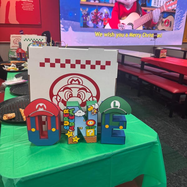 Mario 3D Letters - Mario Party Decor - Super Mario Baby Shower - Super ...