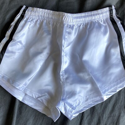 Runway to Retro: Sporty Sprint-inspired Silver Nylon Satin High Cut ...