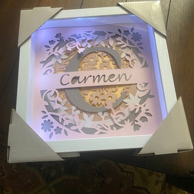 3D Flower Split Monogram A-Z Shadow Box, Alphabet Family Name SVG ...