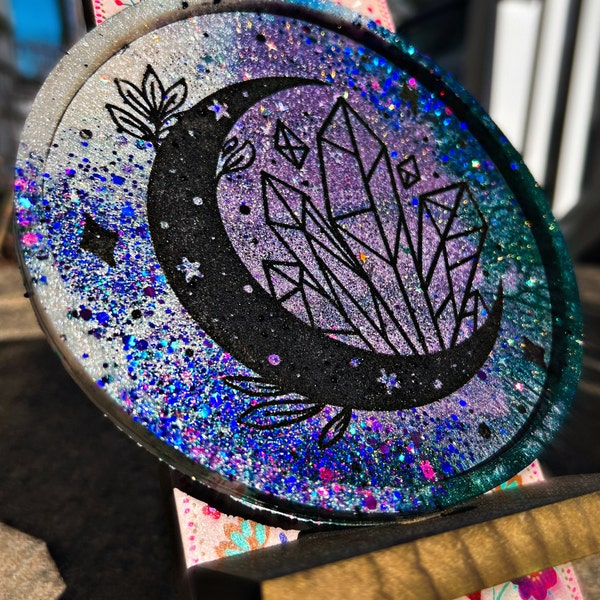 Crystal Moon Tray Silicone Mold 6 Inch Crescent Moon Base 1/8in+ Rim 1 ...