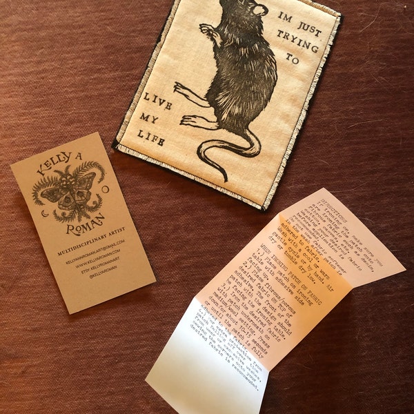 Handmade Rat Patch - Rat Patch - Rat Accessories - Animal Patches ...