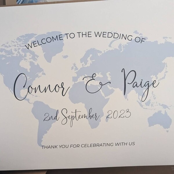 World Map Welcome Sign - for Travel Themed Weddings - Etsy
