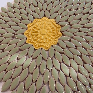 Handmade Ceramic Circle Tile With a Swirl for Use in Mosaics - Etsy