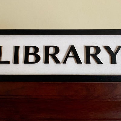 Wood Library Door Sign. Closet Sign. Vintage Style Wall Plate. - Etsy