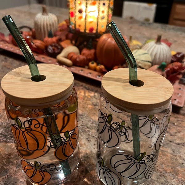 Color Changing Pumpkin Glass Cup, Halloween Cup, Fall Cup, Pumpkin ...