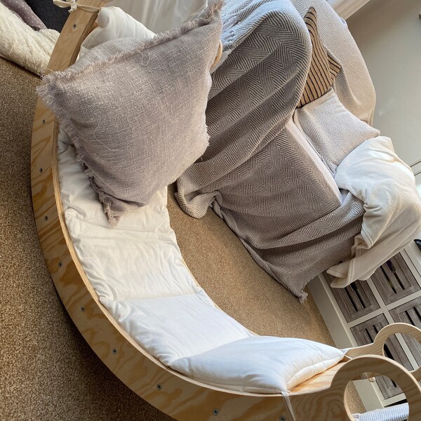 Climbing Arch Bow Rocker for Children, Play Ladder Birch Plywood Cradle ...