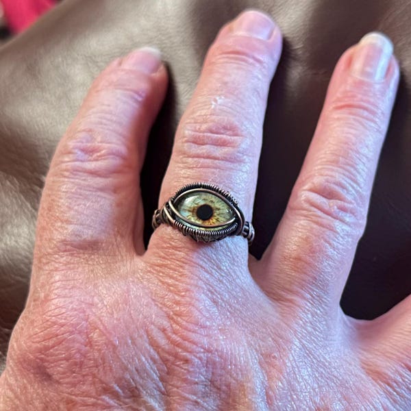 AWAKENING EYE RING// Glass Eye Ring// Eye Jewelry// Evil Eye Ring ...