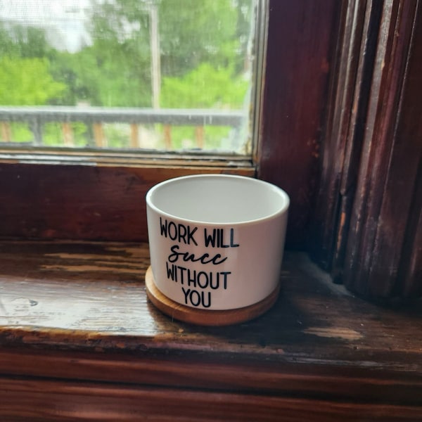 Emotional Support Plant Funny Planter Plant Puns Funny Planters Small ...