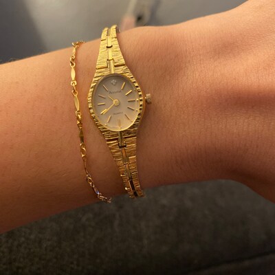 Vintage Women's Gold Tone Watch, Quartz Women's Watch, Thin Ladies ...