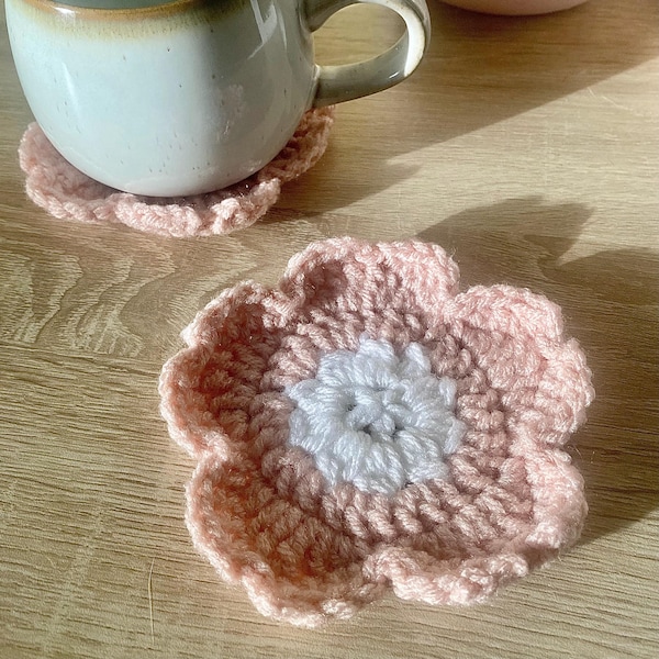 Sakura Cherry Blossom Crochet Coaster | Cute Japanese Beverage Drink ...