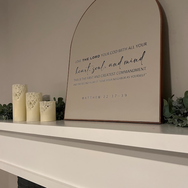 Arched Sign - Matthew 22 - Scripture Wall Art - Grace and Mercy ...