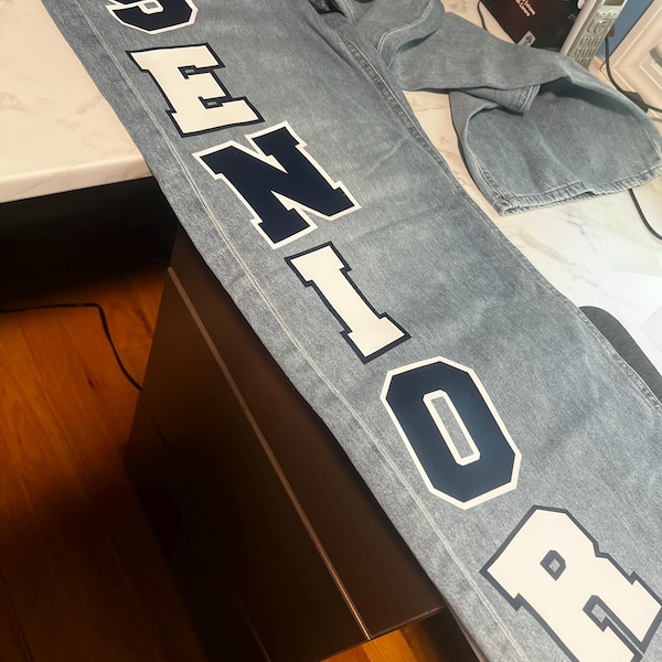 Senior Letters Iron-on Decals Sized for Jeans: DIY Graduation Outfit - Etsy