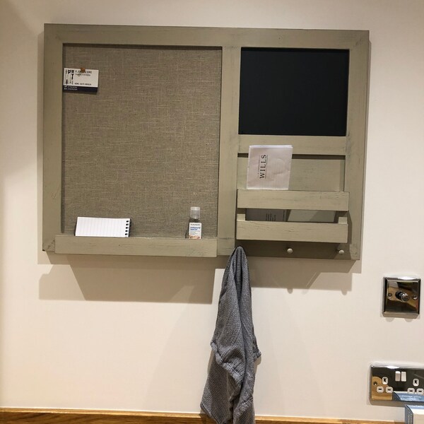 Oak Framed Fabric Pinboard | Finished With Wax | Narrow Framed Pin ...