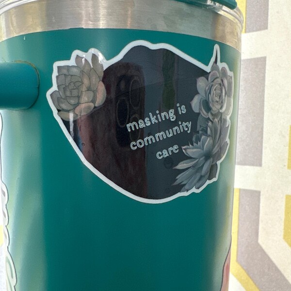 Floral Mobility Aid Clear Stickers Olive - Etsy