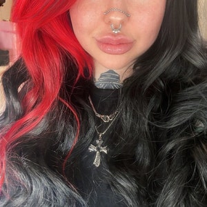 Vertical Labret Piercing Chain Piercing Chain Lip Piercing - Etsy UK