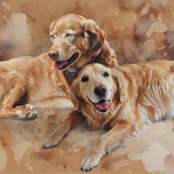 Custom Memorial Pet Drawing, Pet Portrait From Photo, Painting ...