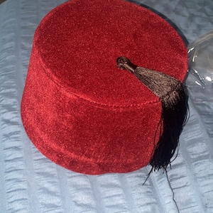 Egyptian Turkish Red Fez Tarboush Hat Black Tassel, Doctor Who Fez Hat ...