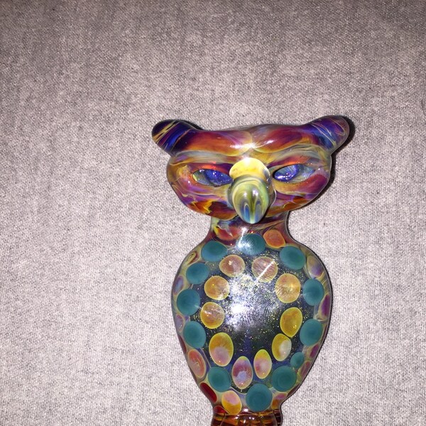 Hand Blown Glass Owl Pipe Single Bowl - Etsy