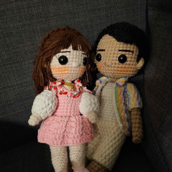 Couple Crochet Doll Handmade Couple Doll Stuffed Plush Couple Valentine ...