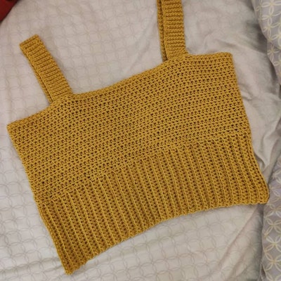 Crochet Square Neck Crop Top // Easy Summer Tank Top // Modern Ribbed ...