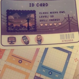 ID Card Aesthetic Vinyl Sticker Waterproof Waterbottle - Etsy