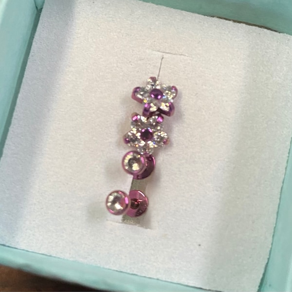 Implant Grade Titanium Metal Flower Earrings With Zircon Crystals, 100% ...