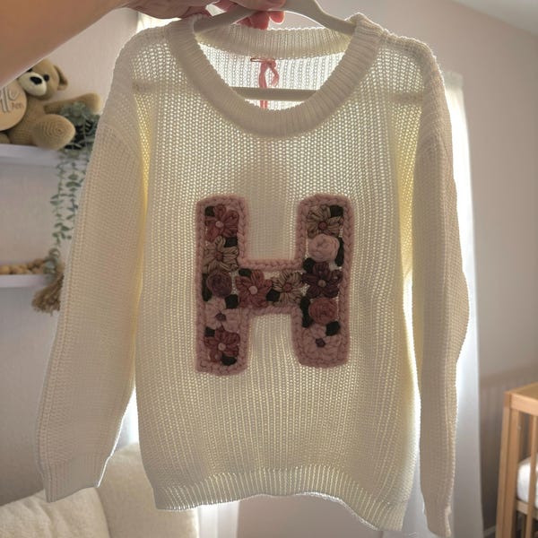 Hand-embroidered HALLOWEEN THEME Ghost Sweater, Glow in the Dark ...