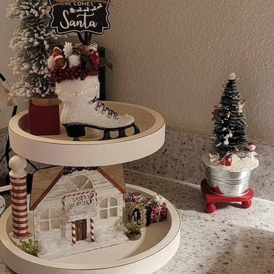 Let It Snow Decor Bundle, Winter Tiered Tray Set, Blue and White Tier ...
