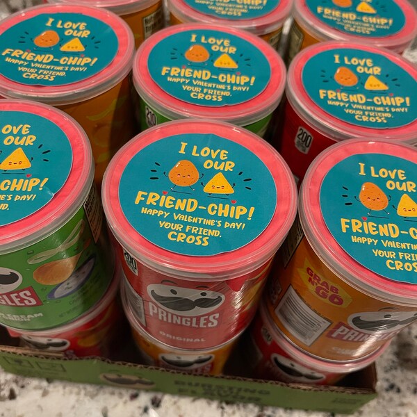 Chip Valentine Sticker Classroom Valentine Sticker School Valentine Non ...