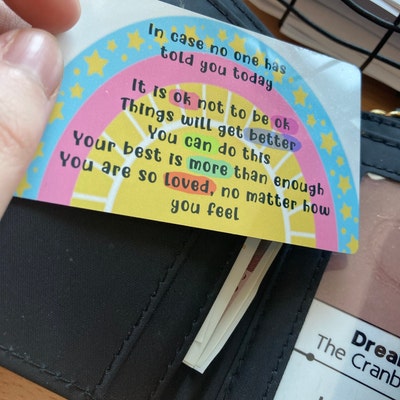 Wallet Card With Positive Message Mental Health Card - Etsy