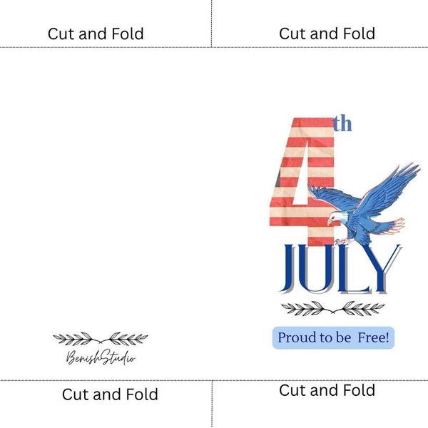Patriotic Birthday Card Printable | 4th of July Card | USA Freedom ...