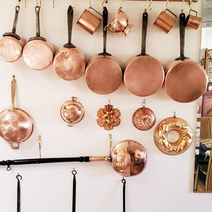 Handmade Copper and Brass Pot and Pan Rack, Copper Rails, Copper ...