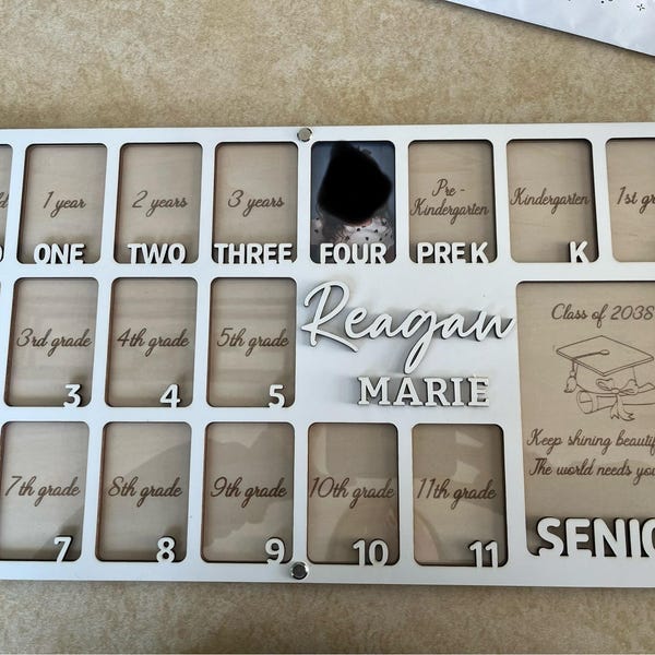 Graduation Picture Frame, School Years From Birth to Senior Photo Frame ...