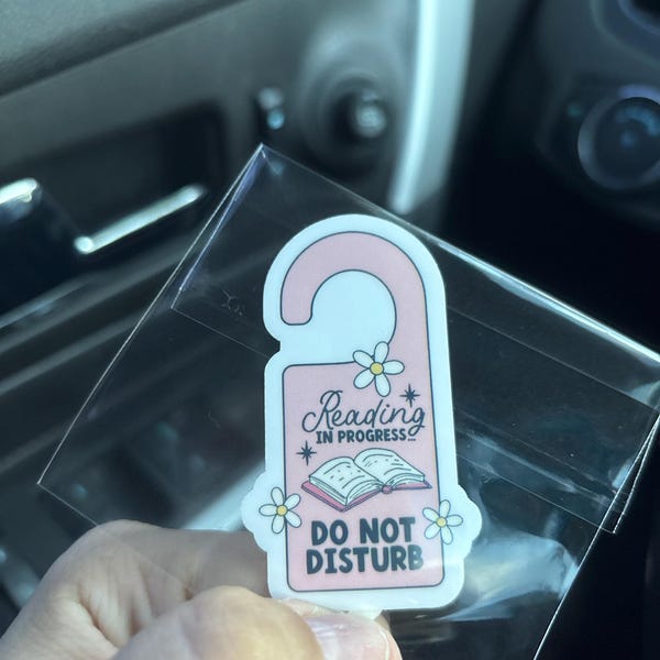 Reading in Progress Pink Do Not Disturb Waterproof Sticker for Kindle ...