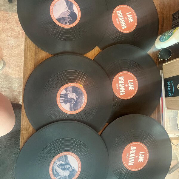 Custom Label for 12 Inch Vinyl Record, Bold Text Personalized Matte ...